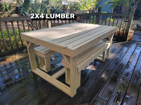 Patio Table And Benches Patio Set Patio Furniture Build Plan