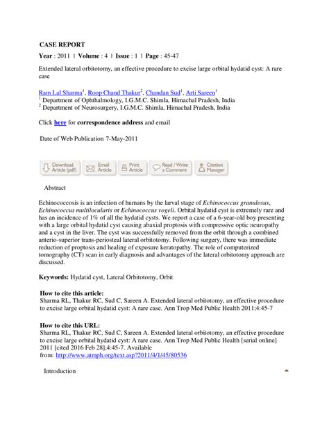 Pdf Extended Lateral Orbitotomy An Effective Procedure To Excise