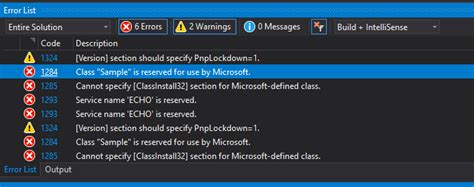 Class Sample Is Reserved For Use By Microsoft Issue Microsoft Windows Driver Samples
