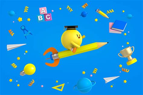 교육캐릭터연필로켓 3d 그래픽 이미지 유토이미지 상세페이지 베이직샵 3d 22255745