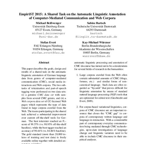 Empirist 2015 A Shared Task On The Automatic Linguistic Annotation Of