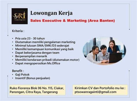 Lowongan Kerja Sales Executive And Marketing Di Sowan Raga Inti Jakartakerja