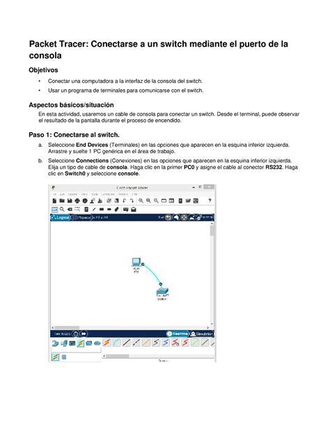 8 1 2 4 Packet Tracer Connect To A Switch Via The Console Port Packet Tracer Conectarse A