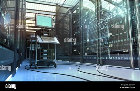 Hardware In The Server Room Diagnostics Stock Photo Alamy