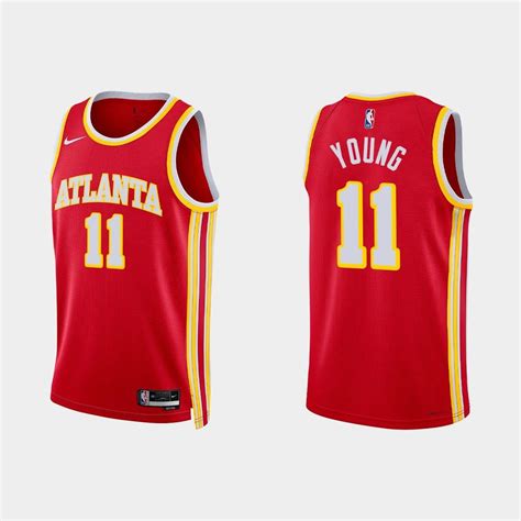 Баскетбольная джерси 2022 23 Atlanta Hawks 11 Trae Young Icon Edition Red Jersey купить