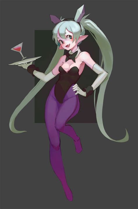 Topdylan Original Highres 1girl Aqua Eyes Aqua Gloves Aqua Hair Black Bow Black Bowtie