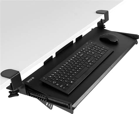 Vivo Large Tilting Keyboard Tray Under Desk Pull Out With Extra Sturdy C Clamp Mount System 27