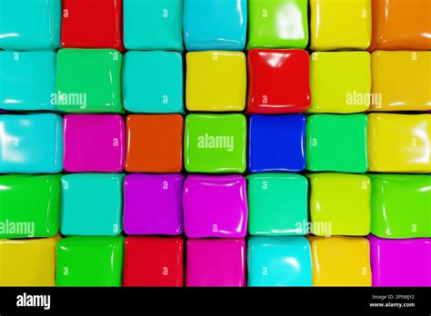 Abstract Background With Soft Colored Cubes Jelly Colorful Cubes Background 3d Render Colorful