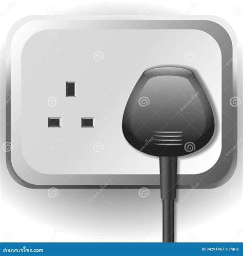 Electrical Socket Type C With Switch Power Plug Receptacle From Asia Vector Illustration