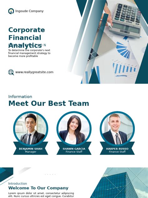 Teal And White Modern Corporate Financial Analytics Presentation Pdf