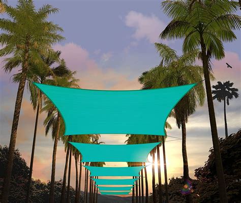 Amgo 12 X 12 Turquoise Rectangle Sun Shade Sail Canopy Awning Upf50