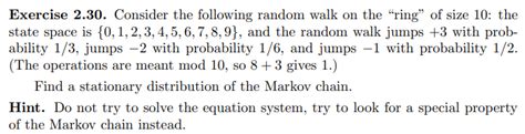 Solved Exercise Consider The Following Random Walk On Chegg