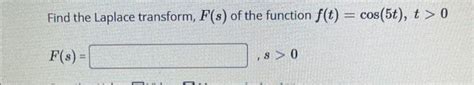 Solved Find The Laplace Transform F S Of The Function Chegg
