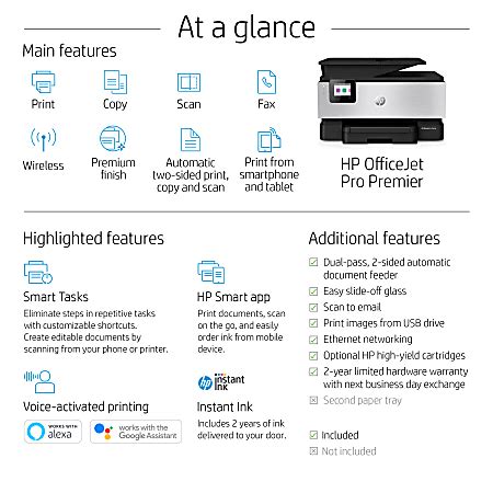 HP OfficeJet Pro Premier Wireless All In One Printer With Years Of Instant Ink Included KR A