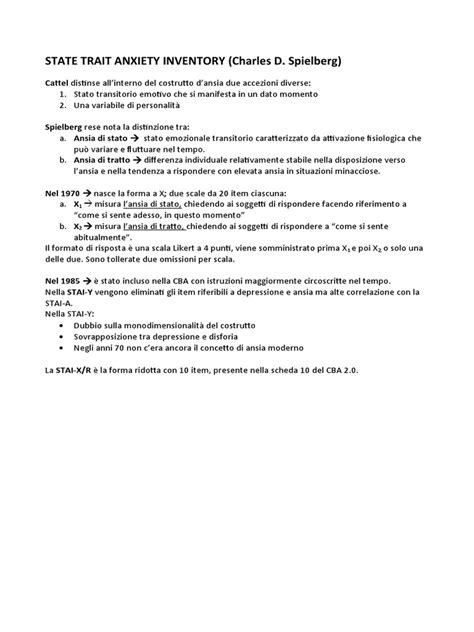 State Trait Anxiety Inventory Pdf