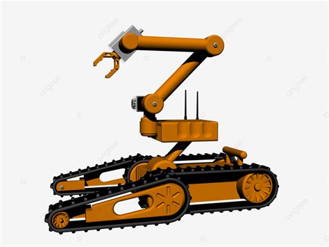 Robot With A Compact Gripper Arm And Yellow Robot Tracked Vehicle