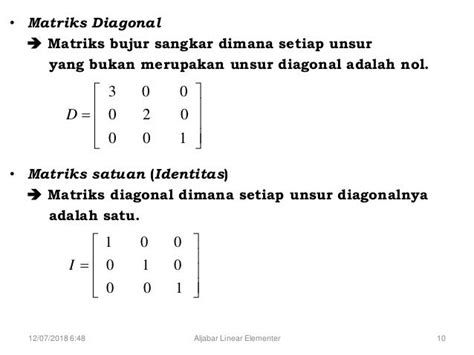 matriks dan operasinya aljabar linear elementer