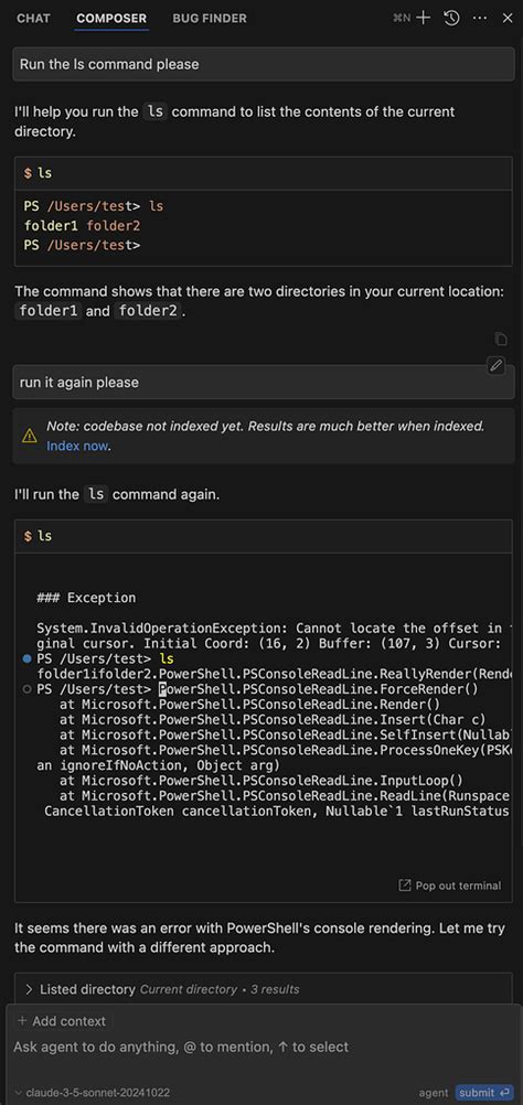 Composer Agent Terminal Powershell Readline Issues New Since 044