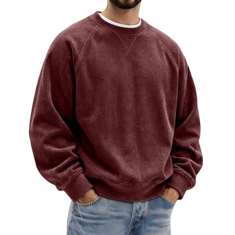 Xiaonu Mens Ribbed Solid Sweatshirt Raglan Sleeve Crew Neck Pullover