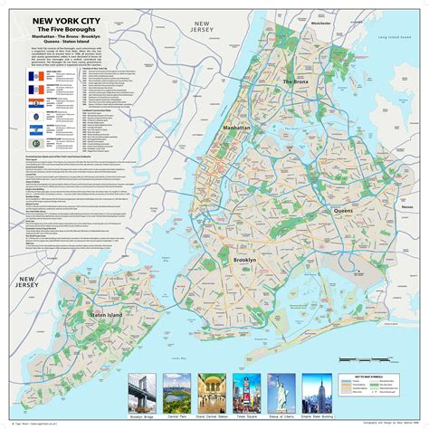 New York City Street Map The Five Boroughs I Love Maps