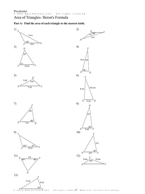 Area Of Triangles Herons Formula 09 Pdf Area Metrology