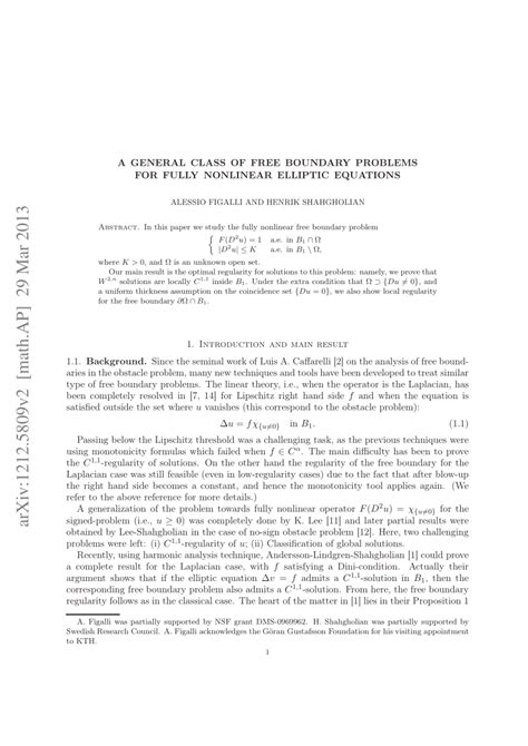 Pdf A General Class Of Free Boundary Problems For Fully Nonlinear