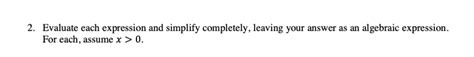 solved evaluate each expression and simplify completely