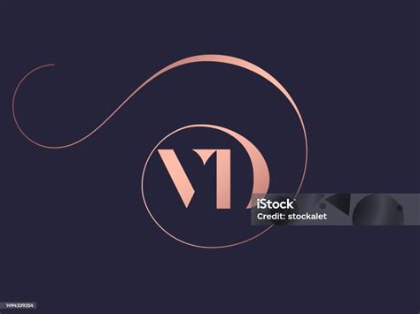 Vd 모노그램 로고 대문자 장식용 세리프 문자 V 문자 D 서명 아이콘입니다 럭셔리 스타일의 알파벳 이니셜 대문자에 대한 스톡