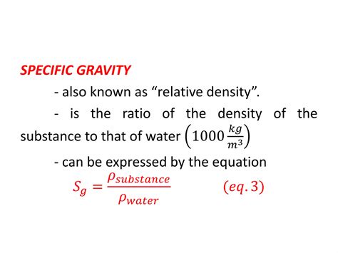 DENSITY SPECIFIC GRAVITY PPTX