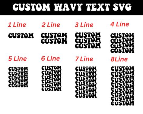 Custom Wavy Text Svg Custom Wavy Stacked Svg Custom Wavy Letters Svg Retro Svg Custom Wavy
