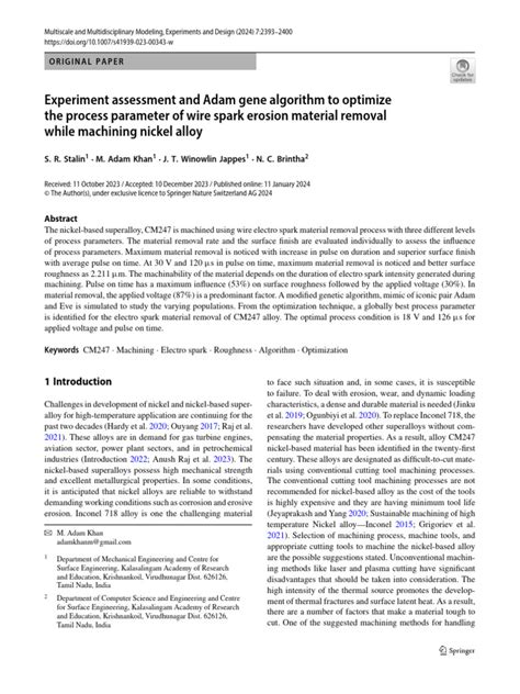 Experiment Assessment And Adam Gene Algorithm To Optimize The Process