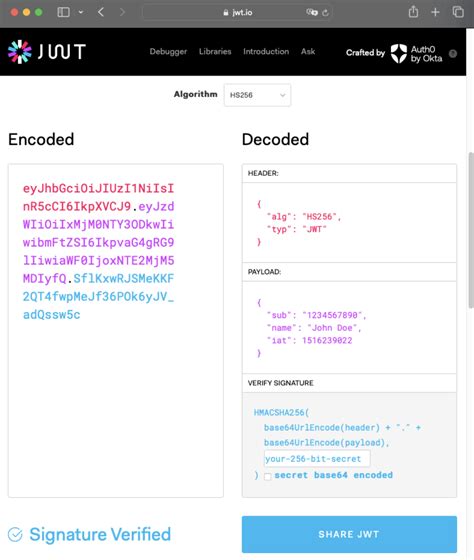암호화 signing verification 그리고 jwt