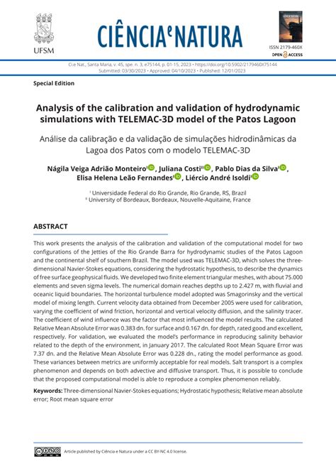 Pdf Analysis Of The Calibration And Validation Of Hydrodynamic