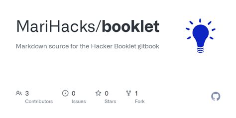 Github Marihacksbooklet Markdown Source For The Hacker Booklet Gitbook