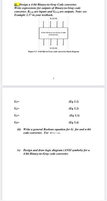 Draw A 4 Bit Binary To Gray Code Converter In