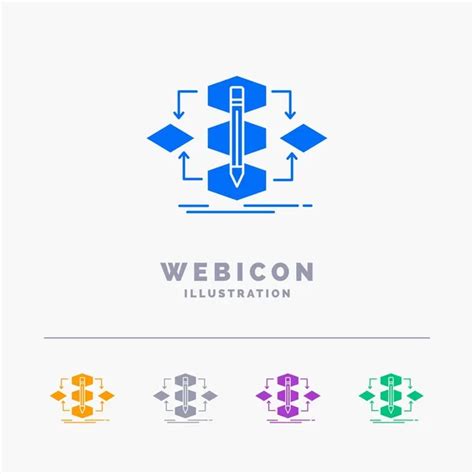 Algorithm Design Method Model Process Line Glyph Web Button Blue Stock Vector Image By ©flatart