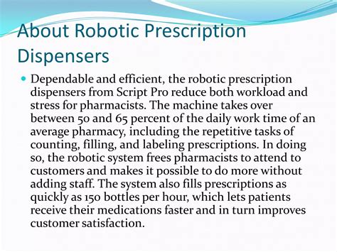 Introducing Scriptpro Robotic Prescription Dispensing Systems Ppt