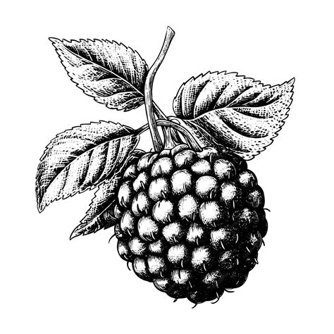 Premium Vector Raspberry Vector Drawing Isolated Hand Drawn Engraved