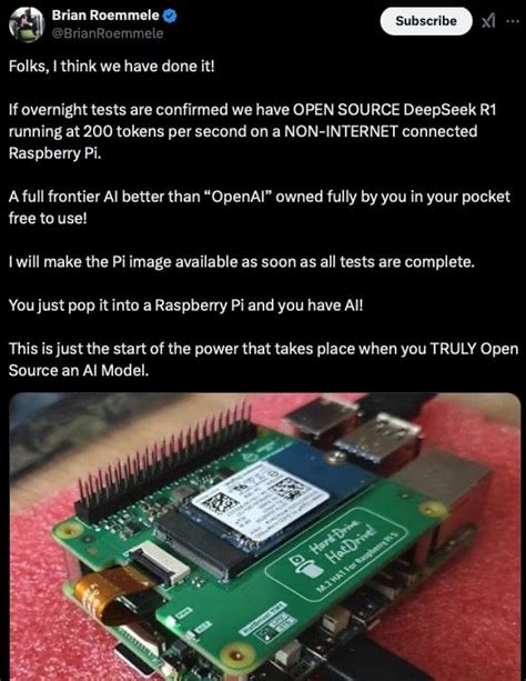 Alex Loukissas On Linkedin Open Source Deepseek R1 Runs At 200 Tokens Per Second On Raspberry Pi