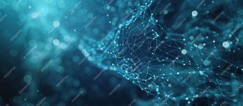 Premium Photo Futuristic Digital Neural Network Technology With Glowing Light Blue On Dark