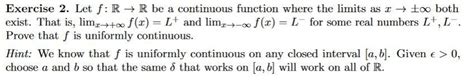 Solved Exercise Let F RR Be A Continuous Function Where Chegg