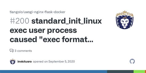 standard init linux go 211 exec user process caused exec format error