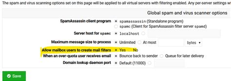 Spamassassin Create Mail Filters Per Mailbox Virtualmin