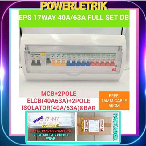 NES EPS A A Full SET WAY DB BOX WITH ELCB ISOLATOR Main Switch MCB BAR SINGLE PHASE
