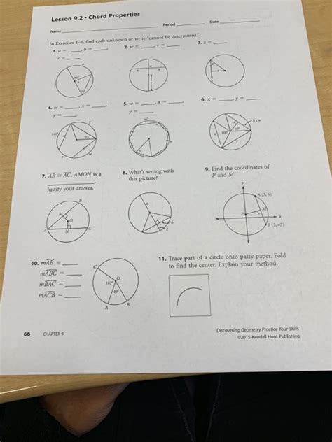 Solved Lesson 9 2 Chord Properties In Exercises 1 6 Find Chegg Com