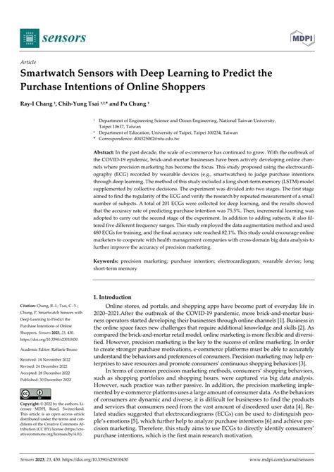 Pdf Smartwatch Sensors With Deep Learning To Predict The Purchase Intentions Of Online Shoppers