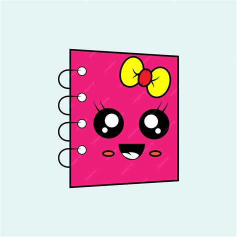 Premium Vector Cute Notebook Cartoon Vector Illustration