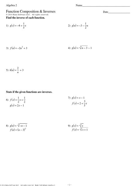 function composition inverses pdf functions and mappings