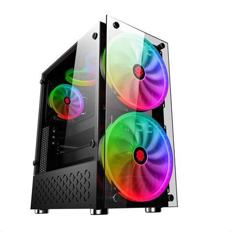 Moon RGB Computer Case ATX Game Chassis With 2 Glass And 2 Fans