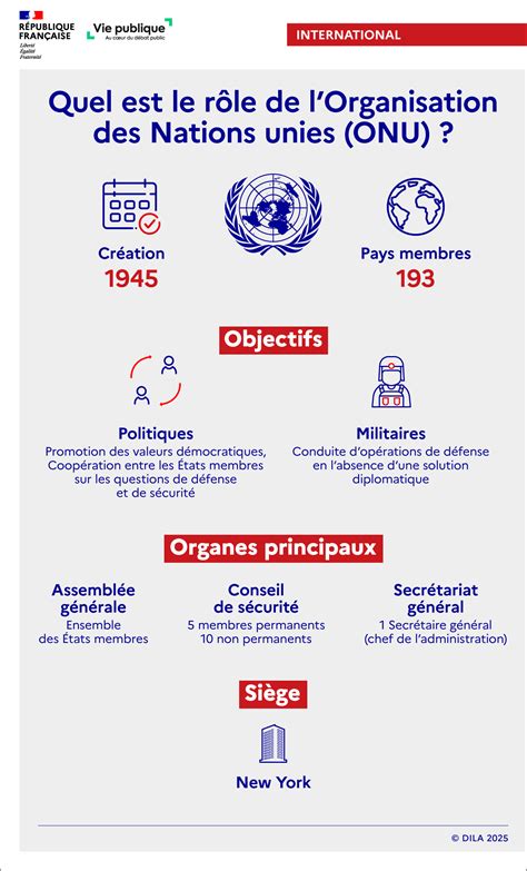 Infographie Le Rôle De Lorganisation Des Nations Unies Onu Vie Publique